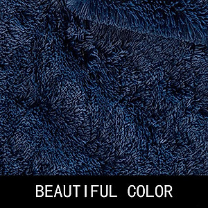 Area Rugs for Bedroom Living Room Nursery Room, 5ft x 7ft Navy Blue Fluffy Carpet for Teens Room, Shaggy Clearance Fuzzy Plush Throw Rug for Dorm