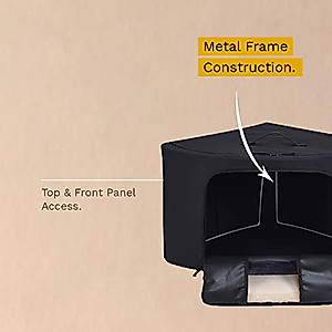 Foldable Clothes Storage Bag Organizer Corner Pop Up Bins Strong Handle Quality Fabric for Collapsible Closet Boxes 2 Pack (Large, Black)