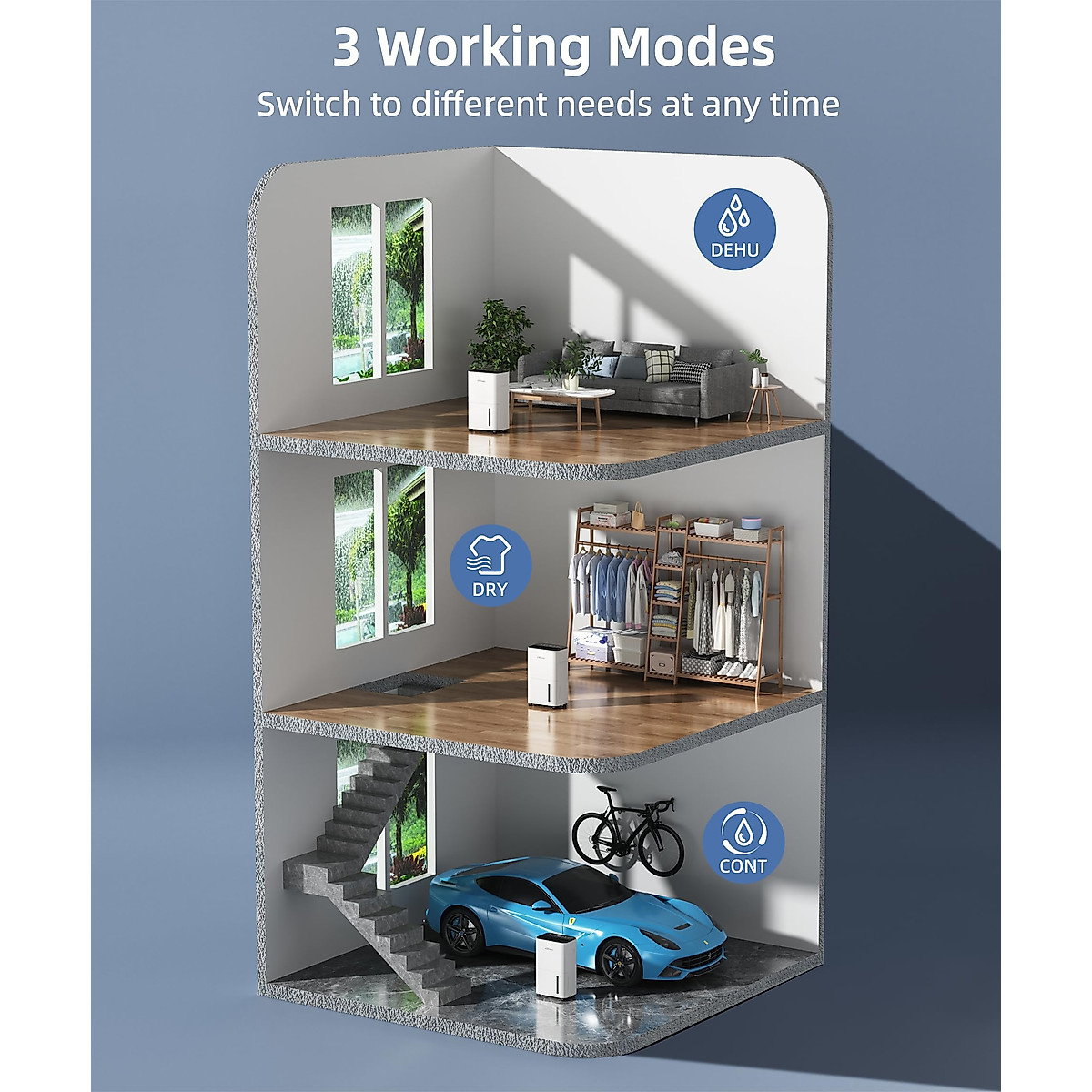 34 Pint Dehumidifier for Basement with Drain Hose & 0.66 Gallon Tank, BRITSOU Dehumidifiers for Home with Auto Shut off, 24HR Timer, Ideal for Home Bedroom Bathroom