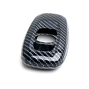 iJDMTOY Black Carbon Fiber Pattern Key Fob Cover Compatible with Subaru 2013-up BRZ, 15-up Legacy Outback Crosstrek, 16-up WRX/STi, 17-up Forester Impreza Keyless Fob