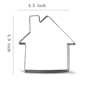 Keewah Real Estate Cookie Cutter Set - 2 Piece - 4.5” House, 4.3” Key - Stainless Steel