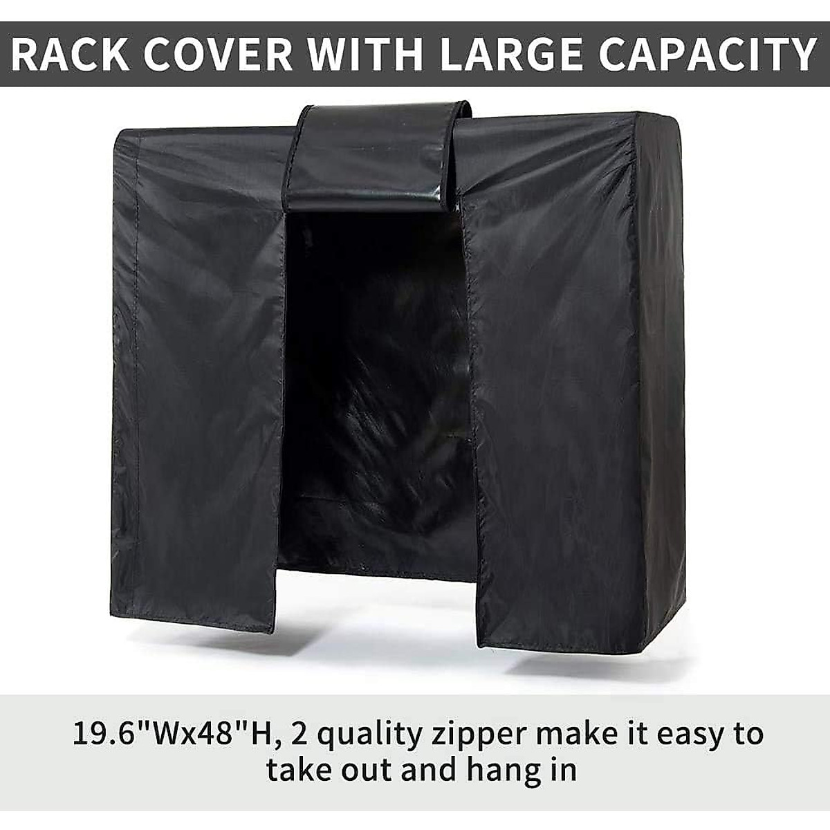 Garment Rack Cover (Clothes Rack Not Included),59" Clothes Rack Cover for Storage,Hanging Clothing Protectors Wardrobe Cover,Waterproof Garment Cover with Double Zippers for Easy Access