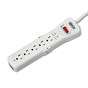 Tripp Lite Super7tel15 Super7tel15 Surge Suppressor, 7 Outlets, 15 Ft Cord, 2520 Joules, Light Gray