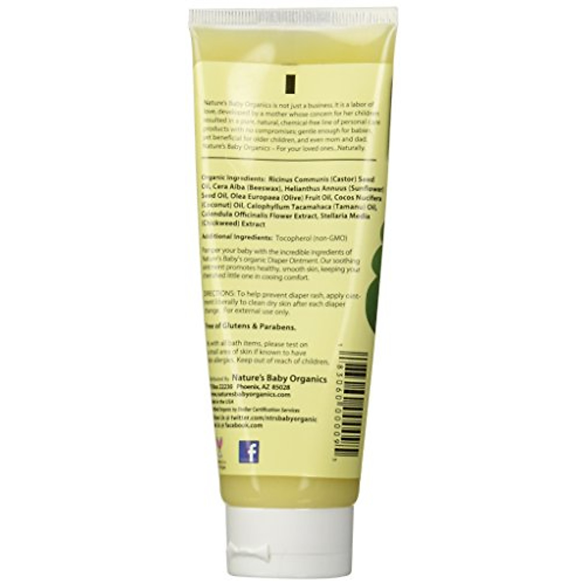 Nature's Baby Organics Organic Diaper Ointment Cream, Fragrance Free, 3-Ounce Tubes (Pack of 2)