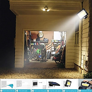 BiteBoom Solar Wall Light with Motion Sensor - Wired Security Light for Garden, Patio, Path - IP65 Waterproof & Bright - 100 COB LED Split Design