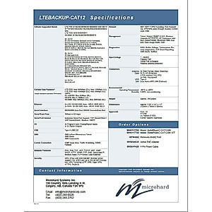 Microhard BulletPlusAC-CAT12 LTE Advanced Carrier Aggregation CAT12 Gateway w/802.11ac