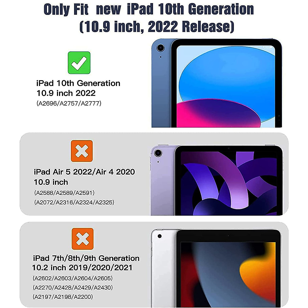 LTROP Kids Case for iPad 10th Generation 10.9 Inch 2022, iPad 10.9 Case 10th Generation, with Shoulder Strap, Durable Light Weight Handle Stand Child-Proof Bumper Case for iPad 10th Gen 2022, Blue