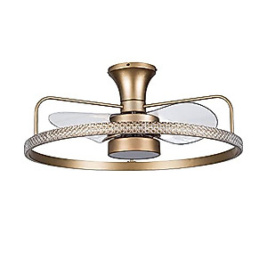 HAPPCUCOE 26" Ceiling Fan Crystal Chandelier Modern Ceiling Fan Light Pendant Lamp Fixture Indoor w/Light 3-Color Dimmable LED Chandelier Remote Control 3-Speed Bedroom Living Room