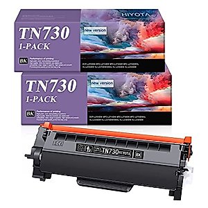 HIYOTA Twin Pack TN-730 Black Toner Cartridge Replacement for Brother TN730 TN 730 Black Toner Cartridge to use with MFC-L2710DW HL-L2350DW HL-L2370DW/DWXL MFC-L2750DWXL DCP-L2550DW Printer