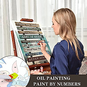 UMPOE Paint by Numbers for Adults, River Valley Inspirational Mountain Paint by Numbers for Adults Beginner Drawing Paintwork with Paintbrushes Paint Canvas Oil Painting(Without Frame 15.7x19.7inch)