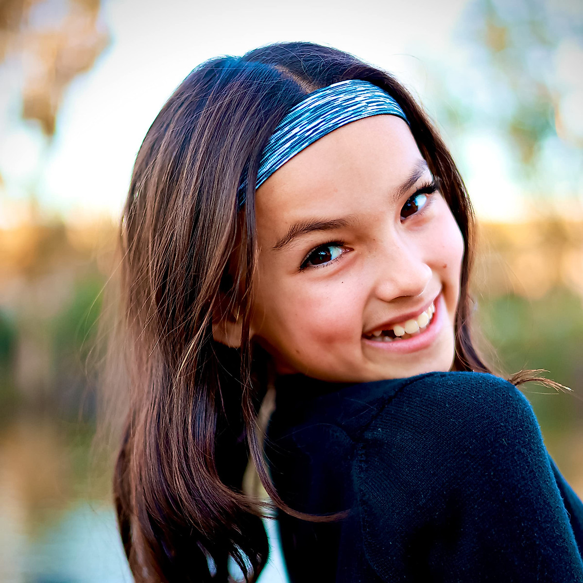 FROG SAC 6 Tie Dye Headbands for Girls, Adjustable No Slip Hair Bands for Kids, Stretch Elastic Sport Headband Hair Accessories for Teens, Cute Athletic Head Band Pack for Women