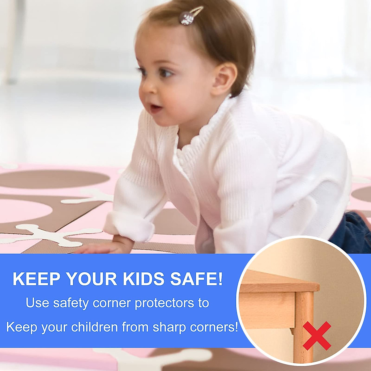 Corner Protector for Baby (24 Pack) - Clear Corner Protectors, Furniture Corner Guard & Edge Safety Bumpers - Baby Proof Bumper & Cushion to Cover Sharp Furniture & Table Edges (T Shape)