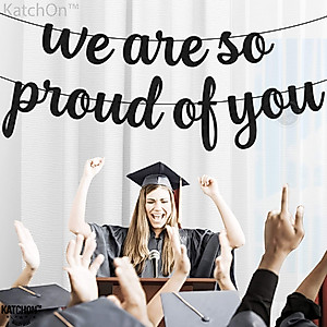 KatchOn, Felt We are So Proud of You Banner - 8 Feet, No DIY | Congratulations Banner 2024, Blue Graduation Decorations Class of 2024 | We are So Proud of You Sign for Air Force Decorations for Party