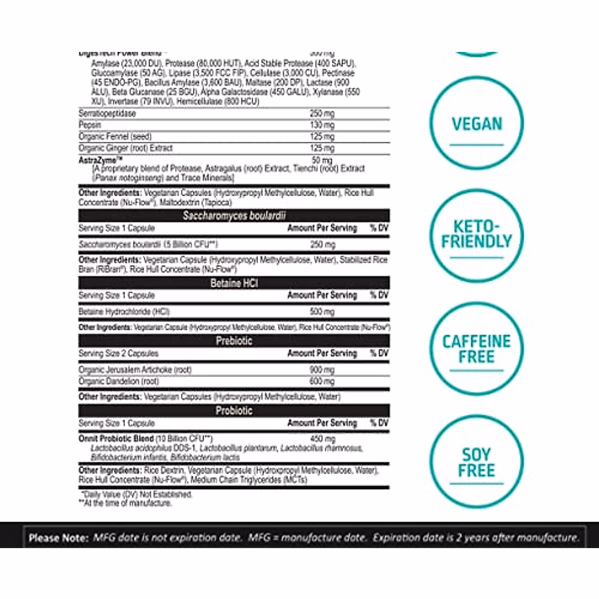 ONNIT Total Gut Health - Complete Probiotics & Digestive Enzyme Supplement for Women & Men | 5 Strains of Probiotics, Prebiotics, Enzymes, Betaine HCL