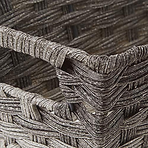 Whitmor Gray Wash Split Rattique Small Shelf Tote