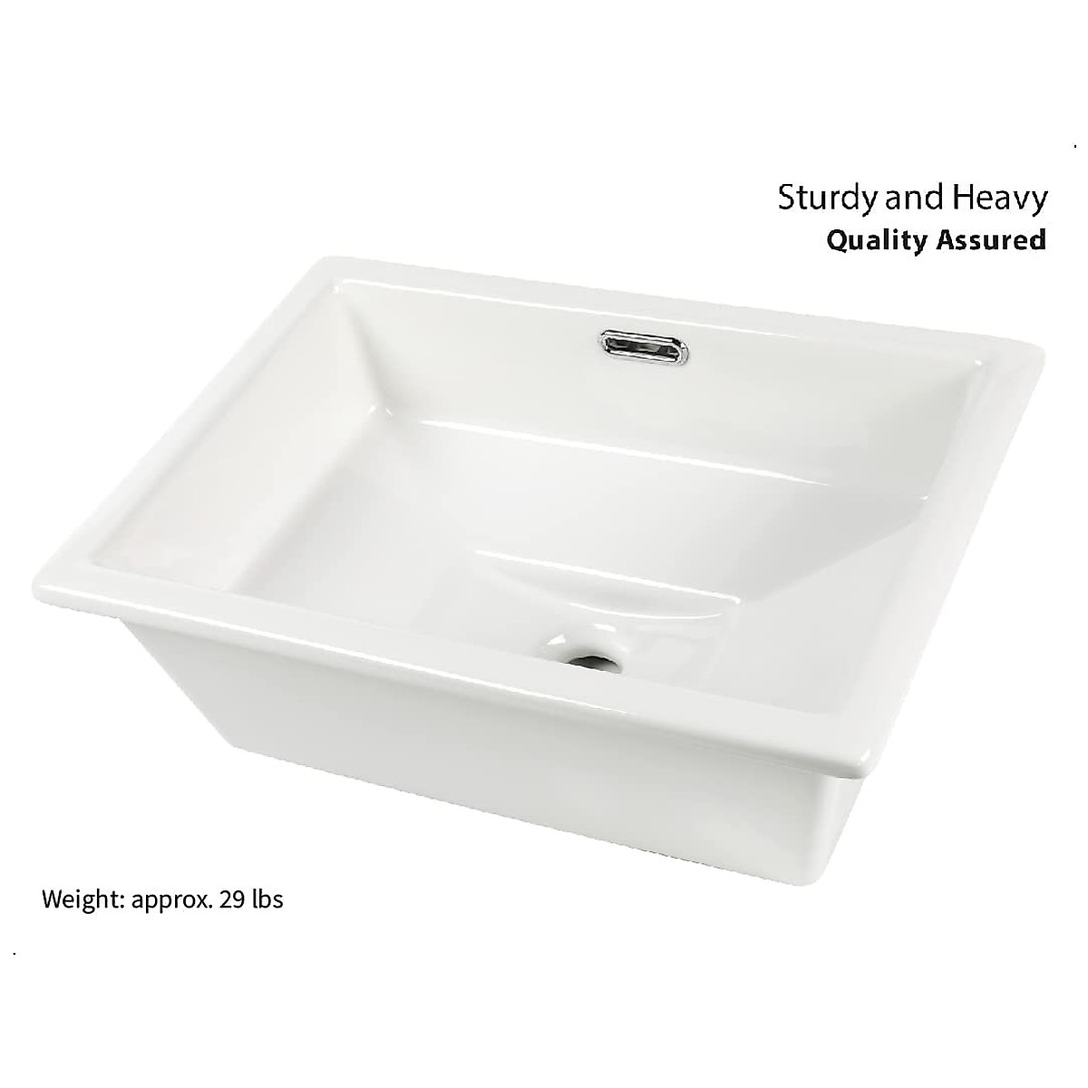 AMASHEN 20.5" x 14.4" Self-rimming Bathroom Sink Undermount or Drop-in Ceramic Vanity Basin with Overflow