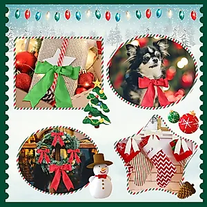 3 Rolls 30 Yards Christmas Polyester Satin Ribbon 2.5 Inches Double Face Wide Wired Satin Ribbon for Christmas Gift Wrapping Crafts Christmas Tree Ribbon Decorations Red Green and White