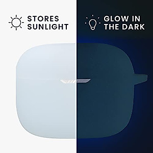 kwmobile - Case Compatible with JBL Tune 230 NC TWS / T230NC - Case Glow in The Dark Cover Made of Silicone - Light Blue