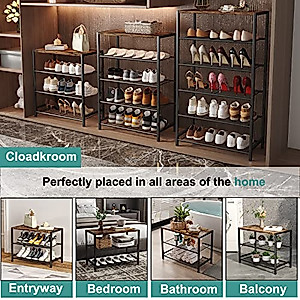 JEROAL 3-Tier Shoe Rack Storage Organizer,6-9 Pairs Sturdy Shoe Shelf for Entryway, Hallway and Closet Space Saving Storage and Organization