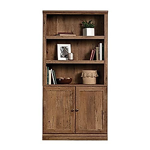 Sauder Miscellaneous Storage 5-Shelf/ Book Shelf 2-Door Bookcase, Vintage Oak finish