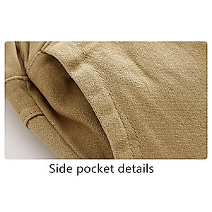 Deniy Baby Boys Cotton Linen Thin Casual Slim Pants, Khaki, 1-2T