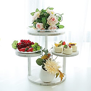 5 Tier Round Cupcake Tower Stand for 60 Cupcakes, Wooden Cake Stands with Tiered Tray Decor,Farmhouse Tiered Tray Decor,Cupcake Display for Birthday Graduation Baby Shower Tea Party