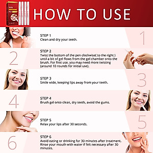 Teeth Whitening Pen 4-Pack, Brighten Your Smile in Just 1 Week with Tooth Whitening Pens – Fast, Gentle, Enamel Safe 35% Carbamide Peroxide Whitening Gel for White Teeth in Mess Free Applicator Pens