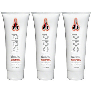 dznuts - Bald Super Smooth Shaving Cream - Prevents Razor Burns, Ingrown Hairs, Cooled and Moisturized Skin - 6.7 fl. oz, 3 Pack