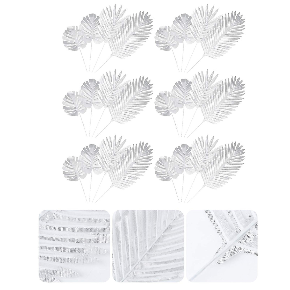 VALICLUD 24pcs Simulation Blade Artificial Leaf Party Artificial Leaves Golden Palm Leaves Floral Arrangement Leaf Picks Monstera Decor DIY Wreath Craft Supply Wedding Banquet Plastic Vase