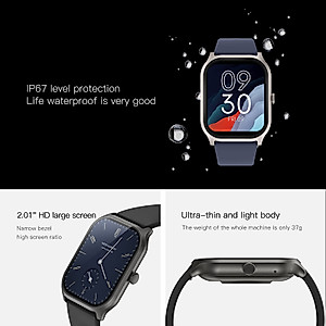 Loluka Smart Watch for Men 2.01" HD Screen Smartwatch Make Phone Calls Message Reminder 100+ Sport Modes Heart Rate Fitness Watch iOS Android Step Calorie Counter Custom Dial