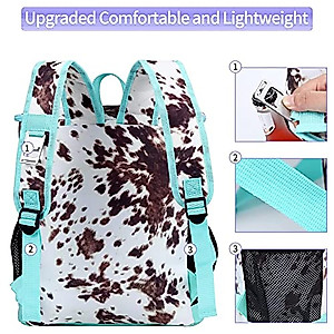 Cooler Backpack Women Cow Leak Proof Backpack Cooler Bags Lightweight Soft Lunch Backpack with Cooler Compartment,Wine Cooler for Hiking Camping,24 cans…