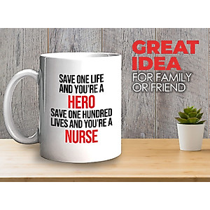 Bubble Hugs Nurse Coffee Mug 11oz White - Save one and you’re - Labor Clinical Certified Nursing Assistant Surgical Emergency Oncology Practitioner