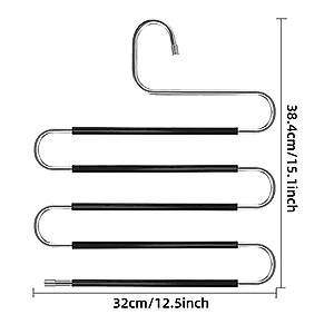 Pants Hangers Space Saving - 4 Pack S-Type Scarf Hanger Jeans Hangers Space Saving Non-Slip S Hangers for Pants