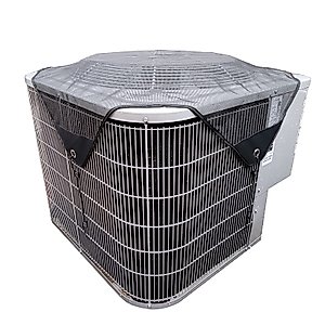 Air Conditioner Covers for Outside Units, Durable Leaf Guard Mesh Ac Cover for Outside Unit All Season Universal Condenser Heat Pump Cover for Outdoor Central AC Defender Set (28" x 28")