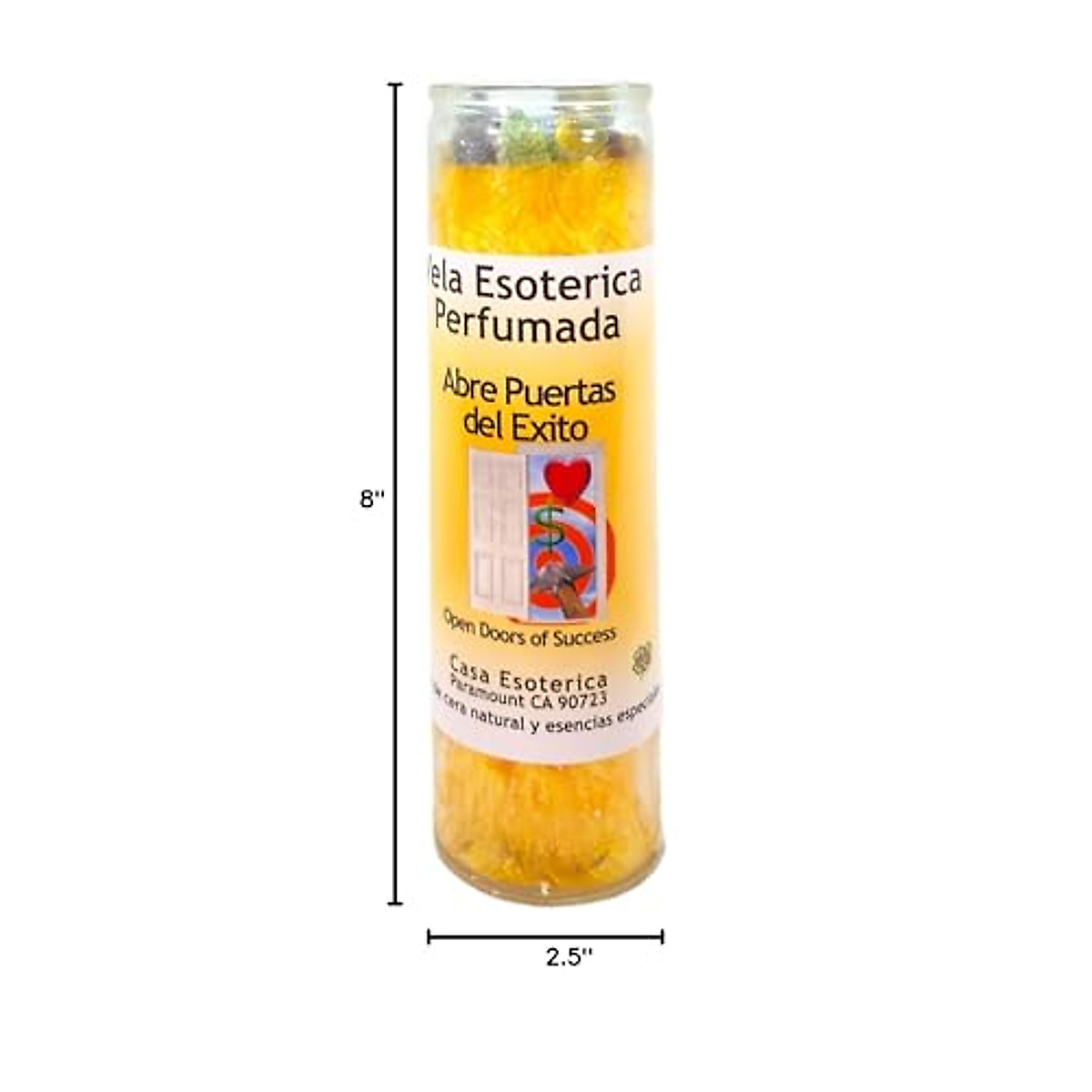 Open Door to Success-Palm Wax Spiritual Intention Spell Candle-[Yellow] | Vela CASA ESOTERICA PERFUMADA- (ABRE PUERTAS DEL EXITO)