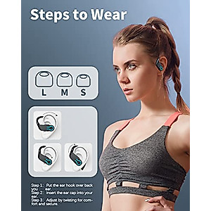 Bluetooth Headphones Wireless Earbuds Sports Over-Ear Bluetooth 5.3 Ear Buds with Earhooks 120H Playtime Wireless Headphones for Workout Waterproof Audifonos Bluetooth inalambricos LED Power Display