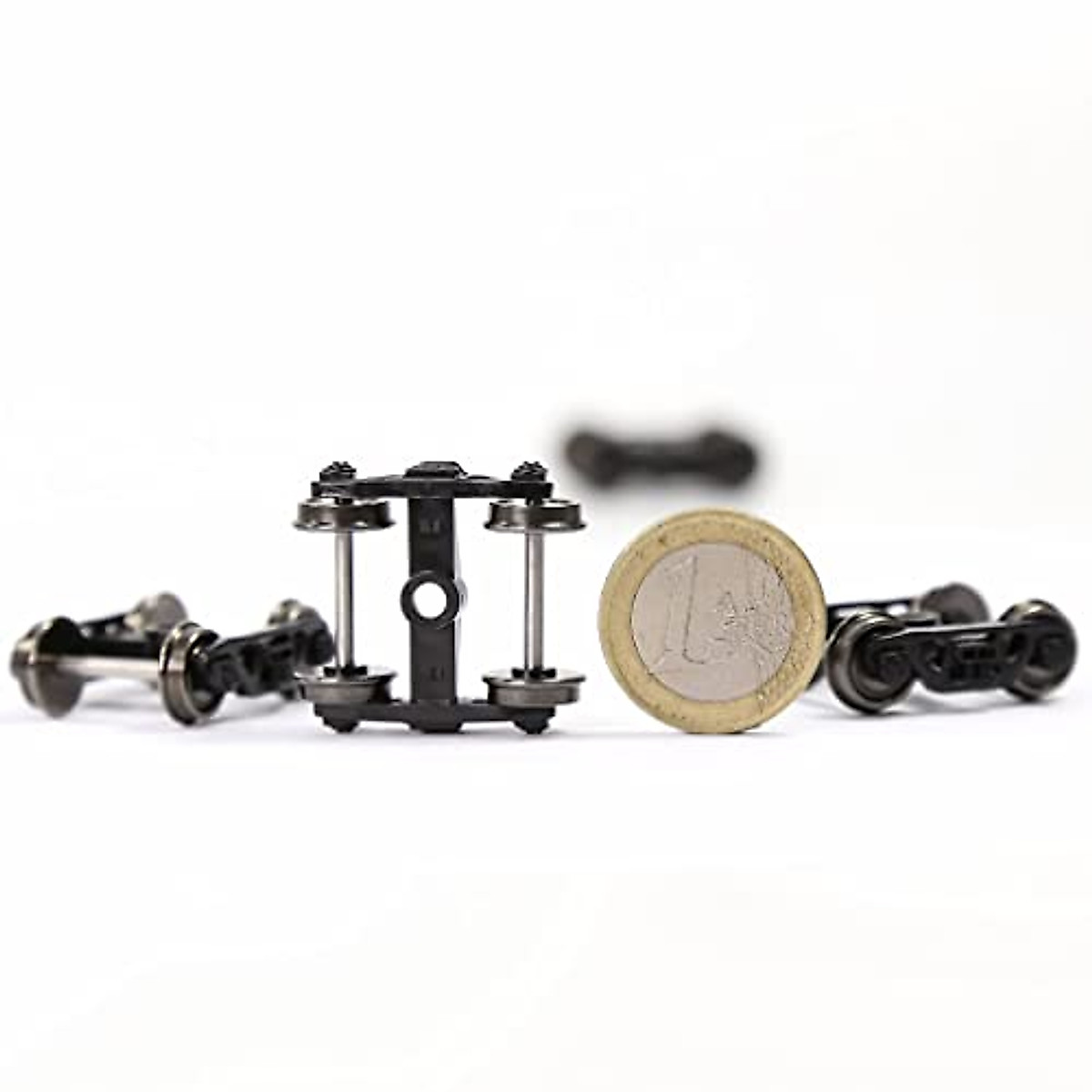 4pcs HO Scale 1:87 Model Trains Bogies with 33" DC Metal Wheels (Style A)