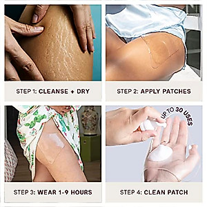 Dermaclara Cheek to Cheek Bundle - Multi-Size Reusable, Medical Grade Silicone Patches + Cleanser Kit - Minimize Look of Scars, Stretch Marks, Wrinkles, & Cellulite - Natural & Cruelty-Free - 8ct.