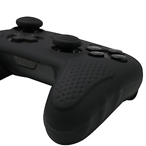 CHINFAI Silicone Case Grip for Switch Pro Controller with 4 Pair/8 Pcs Thumbstick Caps, (Black)