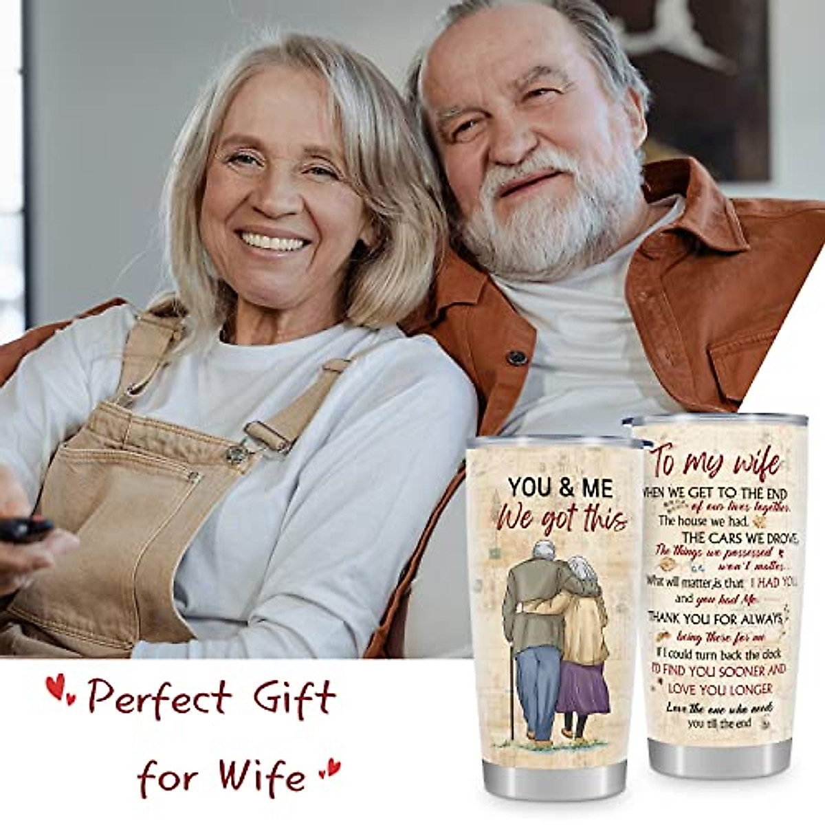 NANOOER Gifts for Wife,Anniversary Romantic Valentines Day Gifts for Her Wife from Husband,Birthday Mothers Day Thanksgiving Christmas Gifts for Wife, Ideas Stainless Steel Tumbler Wife Gifts, 20oz