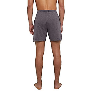 Hanes Essentials Jersey Pockets, Cotton Shorts for Men, 7.5", Charcoal Heather
