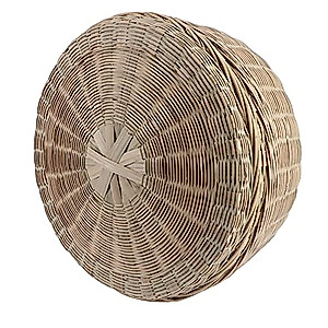 Wicker Storage Basket Handwoven Rattan Storage Basket with Lid Rattan Storage Container Houseware Storage Basket for Shelves and Home Organizer Bins Picnic Basket