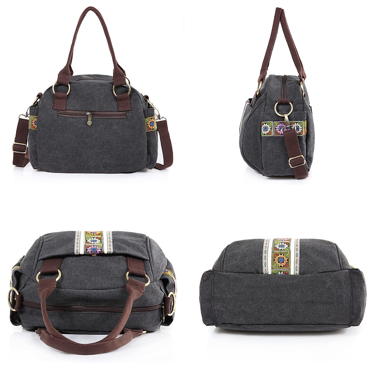 Women Canvas Top-Handle Handbag, Vintage Heavy-duty Crossbody Bag Tote Handbag