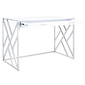 Safavieh Home Office Elaine Modern White and Silver 1-drawer Desk
