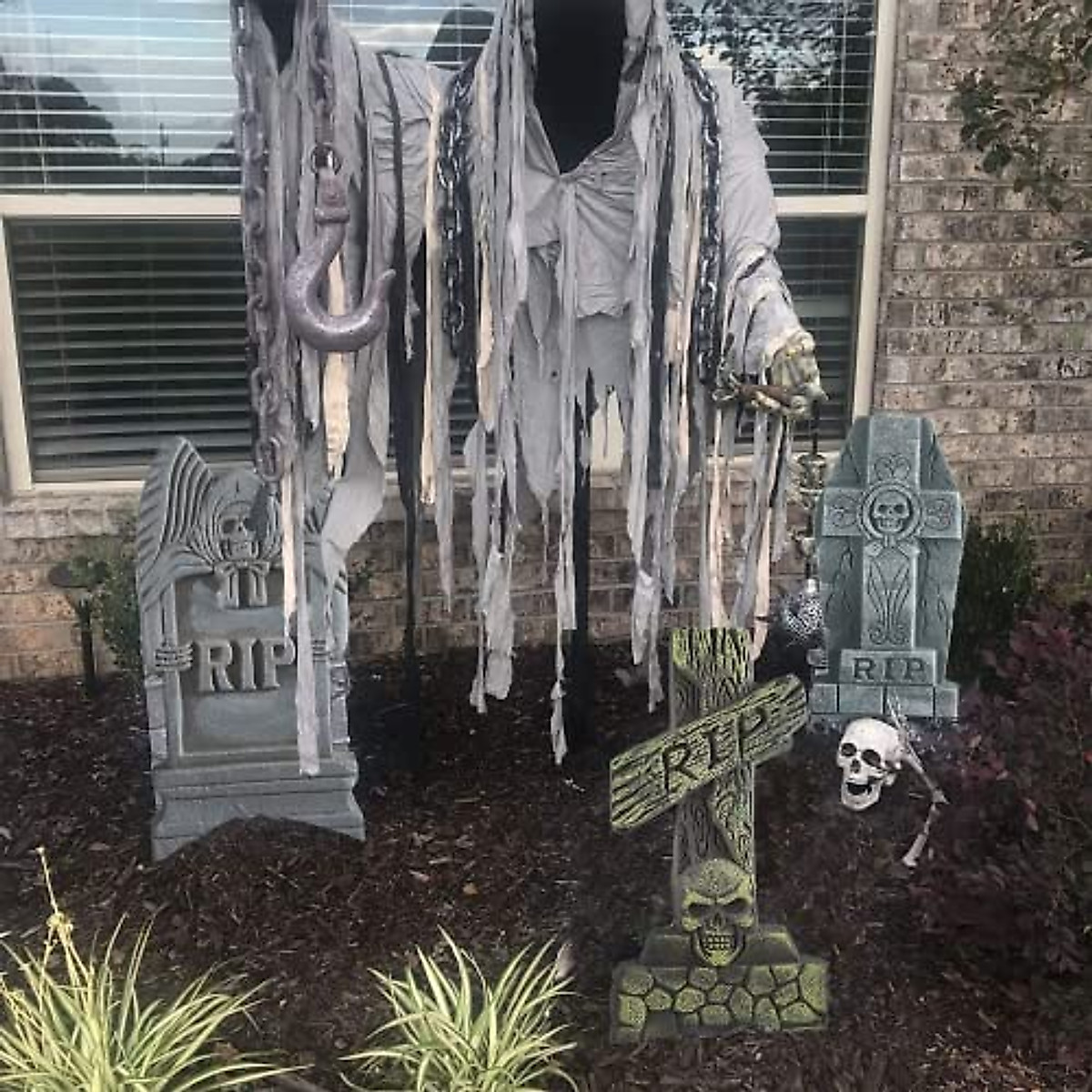 HUREDF Halloween Decoration Outdoor Yard Tombstone: 5 Pack Foam RIP Graveyard Headstones - Graves Scary Gravestones Vintage Yard Signs Lawn Cemetery Decor Outside