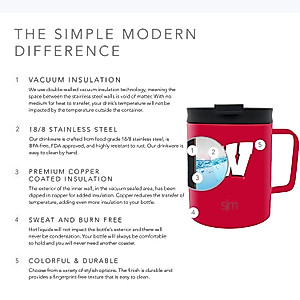 Simple Modern Officially Licensed Collegiate University of Wisconsin Coffee Mug with Lid | Gifts for Men Travel Thermos | 12oz Scout