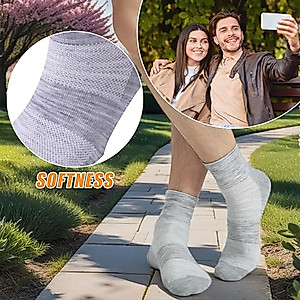 RZTT 90% Merino Wool Socks for Women, Running Ankle Socks for Men, Lightweight Breathable Low Cut No Show Athletic Socks with Arch Support,3 Pack,Medium,Light Grey