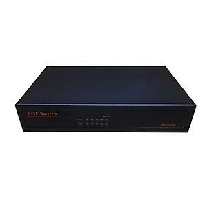 EZ-IP 4 Port POE Network Switch unmanaged 802.3af 5 Port Total 10/100 ethernet RJ45 for IP Cameras and Phone Systems 15.4w Each Port 65W Total