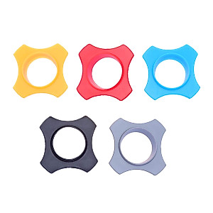 SUPVOX Microphone Ring Anti-rolling Mic Protection Silicone Ring Stand Replacement for KTV Device Replacement 5pcs (Orange Blue Black Gray and Red one for Each)