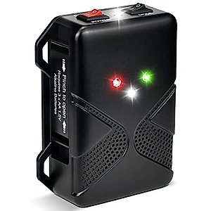 Loraffe Under Hood Animal Repeller Battery Operated Rodent Repellent Ultrasonic Rat Deterrent Keep Mice Away from Car with Ultrasound and Strobe Lights Vehicle Pest Control Automobile Rodent Defense